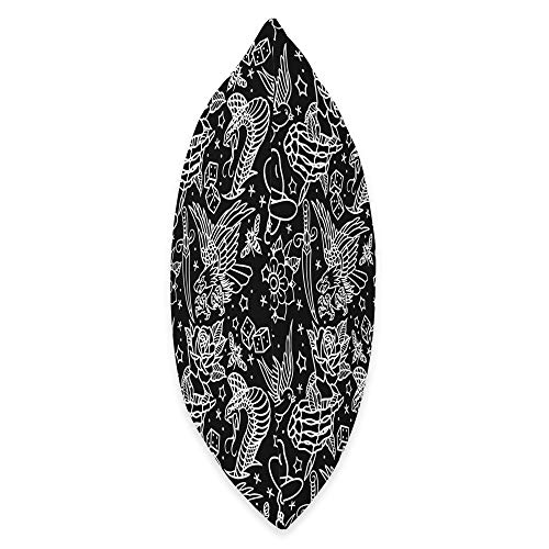 Seven Relics American Traditional Tattoo Art Pattern Throw Pillow, 18x18, Multicolor