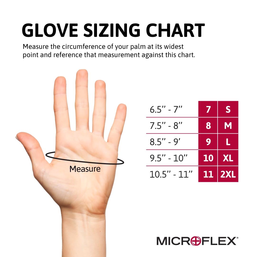 Ansell Microflex Blaze N48 7mil Disposable Nitrile Gloves w/Extended Cuff for Automotive, Oil, Mining - XX-Large, Orange (Box of 100)