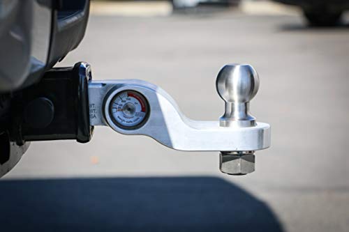 Weigh Safe Fixed Height Ball Mount WSFH2-2-01, 2" Drop & 2" Receiver, 10,000lbs GTW, 1,500lbs Tongue Weight - Built-in Tongue Weight Gauge & Includes 2" Stainless Steel Tow Ball