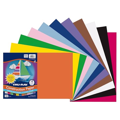 Tru-Ray Sulphite Construction Paper, 12 x 18 Inches, Assorted Color, 120 Sheets