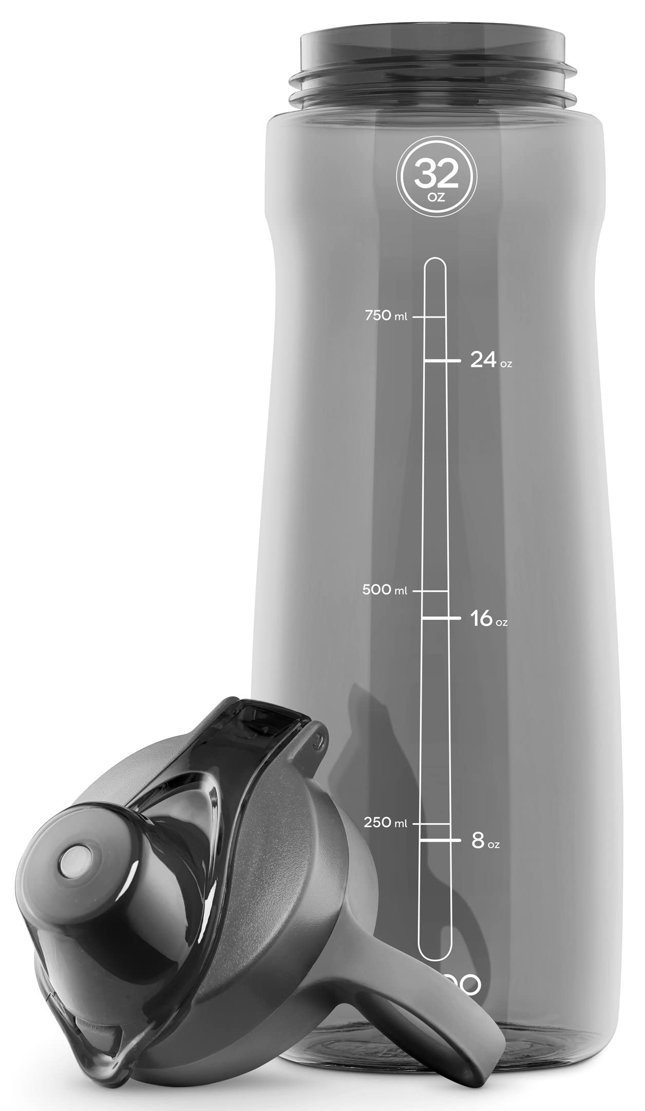 Pogo BPA-Free Tritan Plastic Water Bottle with Chug Lid, 32 Oz, Grey