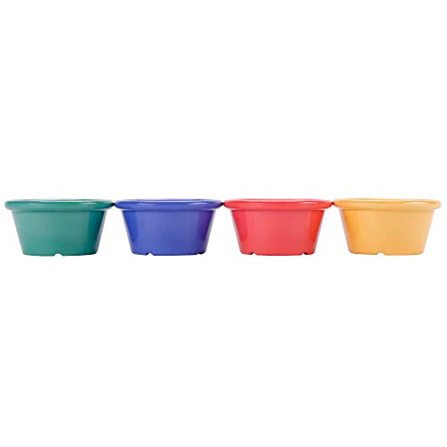 G.E.T. Enterprises Mix Pack of 4 Mardi Gras Colors 2 oz. Ramekin, Break Resistant Dishwasher Safe Melamine Plastic, Ramekins Collection S-620-MIX (Pack of 12)
