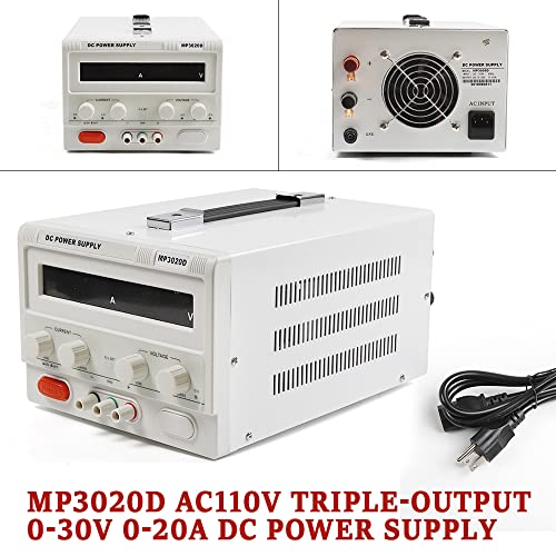 DNYSYSJ Adjustable DC Regulated Power-30V 20A DC Power Supply Supply Variable-Regulated DC Bench Power Supply with LED Display