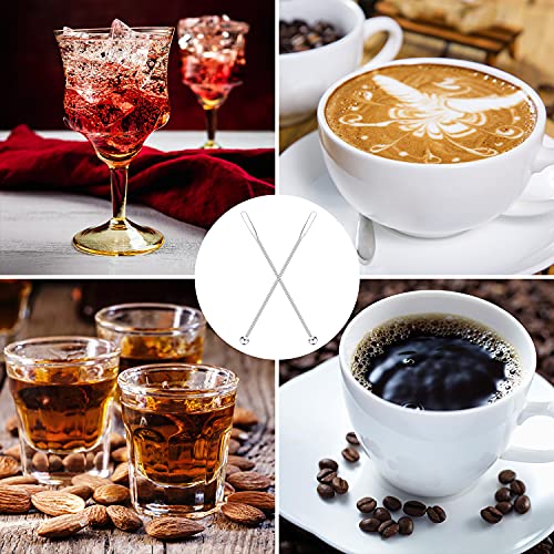 8 Pieces Stainless Steel Coffee Beverage Stirrers Drink Swizzle Stick with Small Rectangular Paddles, Beverage Stirrers for Coffee Cocktail Chocolate Milk Juices