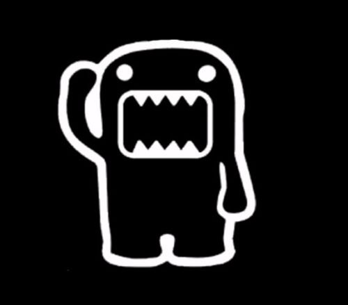 Waving DOMO KUN JDM Funny Vinyl Decal Car Window Sticker Euro, Die Cut Vinyl Decal for Windows, Cars, Trucks, Tool Boxes, laptops, MacBook - virtually Any Hard, Smooth Surface