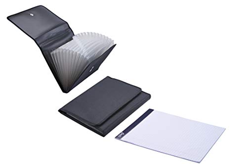 It's Academic Accordion File Organizer, Black Fabric, Notepad Included, 500 Sheet Capacity, 11 x 14 (98778-6D)
