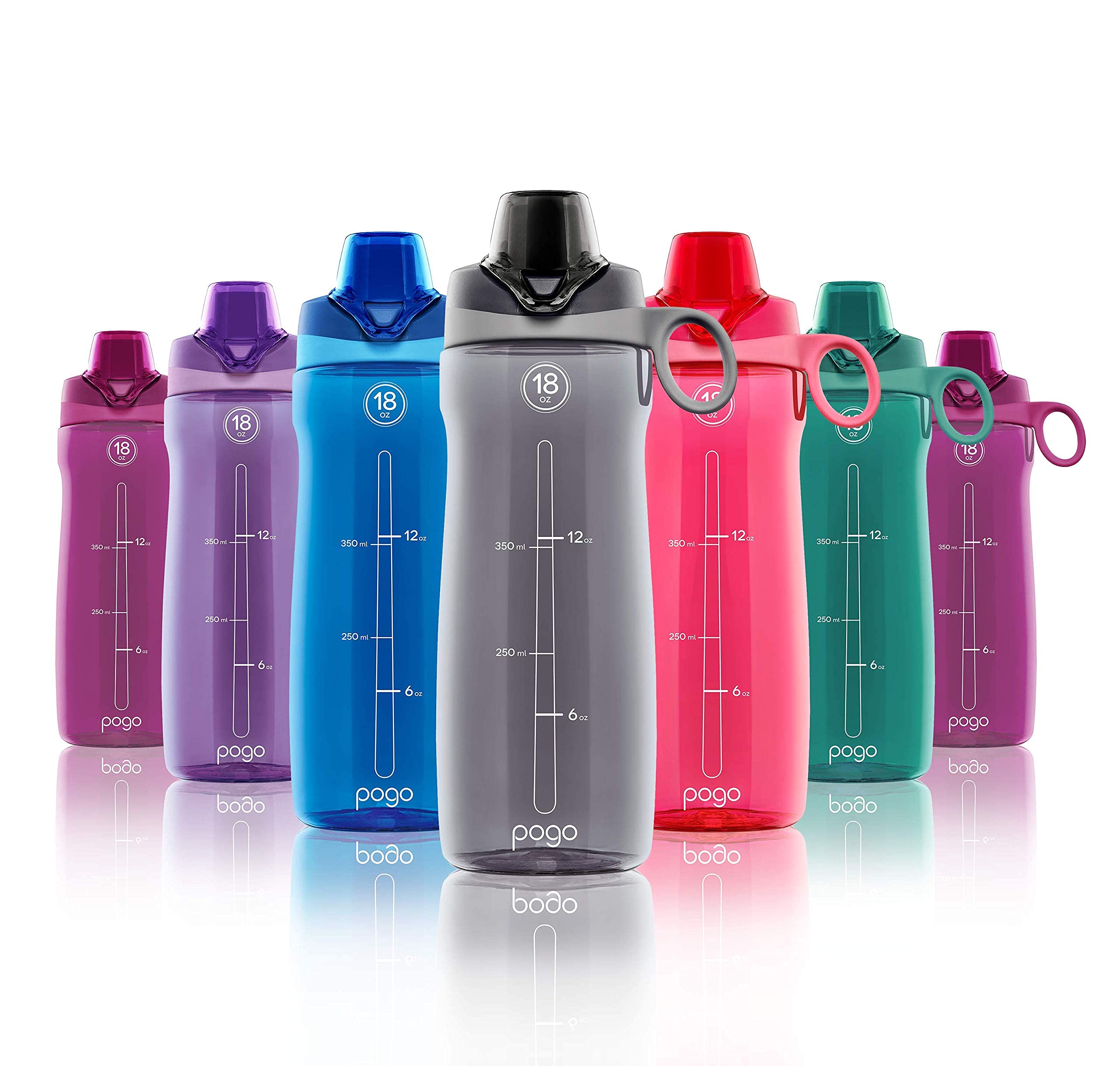 Pogo BPA-Free Tritan Plastic Water Bottle with Chug Lid, 18 Oz, Blue