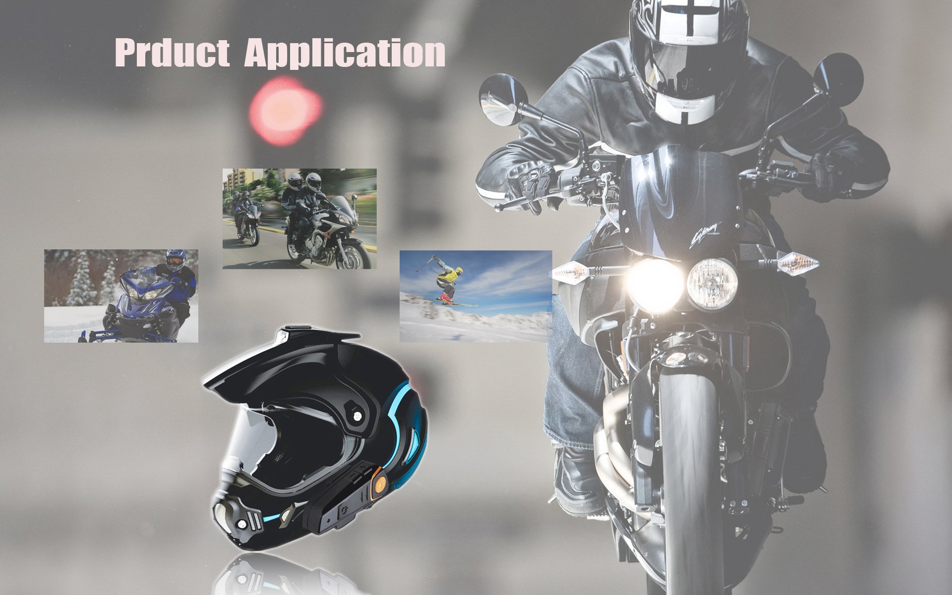 Yideng Bluetooth for Motorcycle Helmet Headset Wireless Intercom Interphone BT-S2 Walkie-Talkie Supports FM Radio GPS Voice Command Music Hands-Free up to 3 Riders Communication in 1000m(Single)