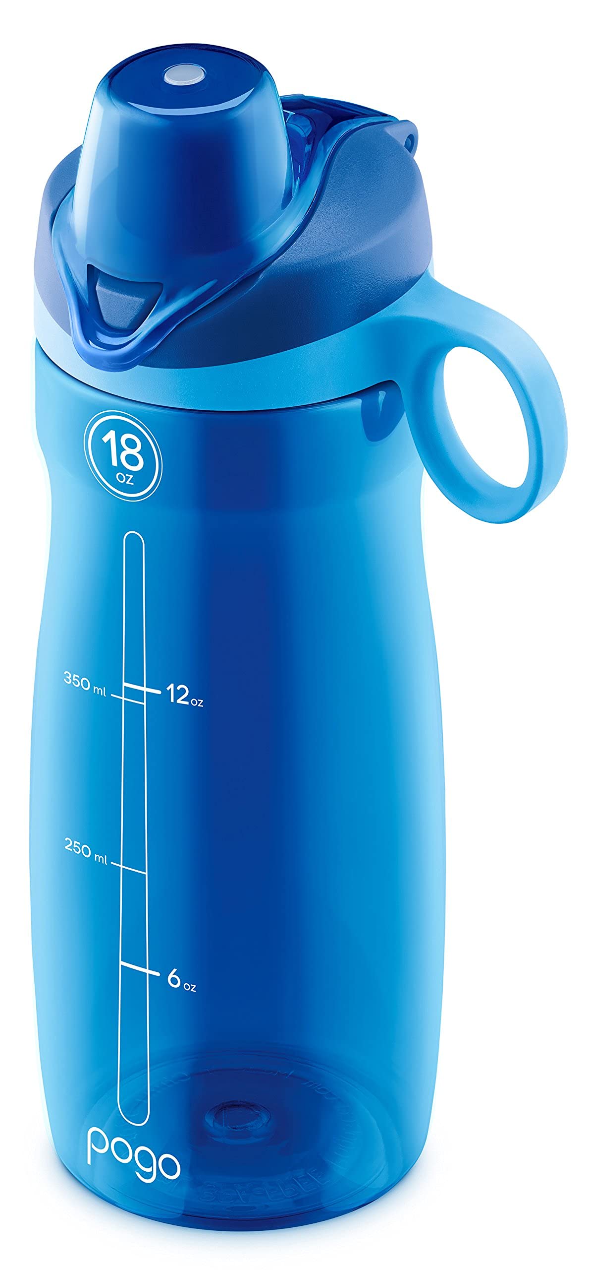 Pogo BPA-Free Tritan Plastic Water Bottle with Chug Lid, 18 Oz, Blue