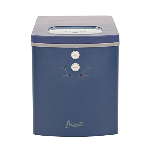 Avanti Ice Maker Portable Countertop Design Makes 33 Pounds of Ice Cubes in 24 Hours, Self Cleaning, Includes Scoop, Blue