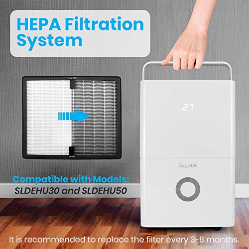 SereneLife Replacement Dehumidifier Active Filter - Compatible with SereneLife Models SLDEHU30 and SLDEHU50 Compact Humidifiers - SLDEHUFL