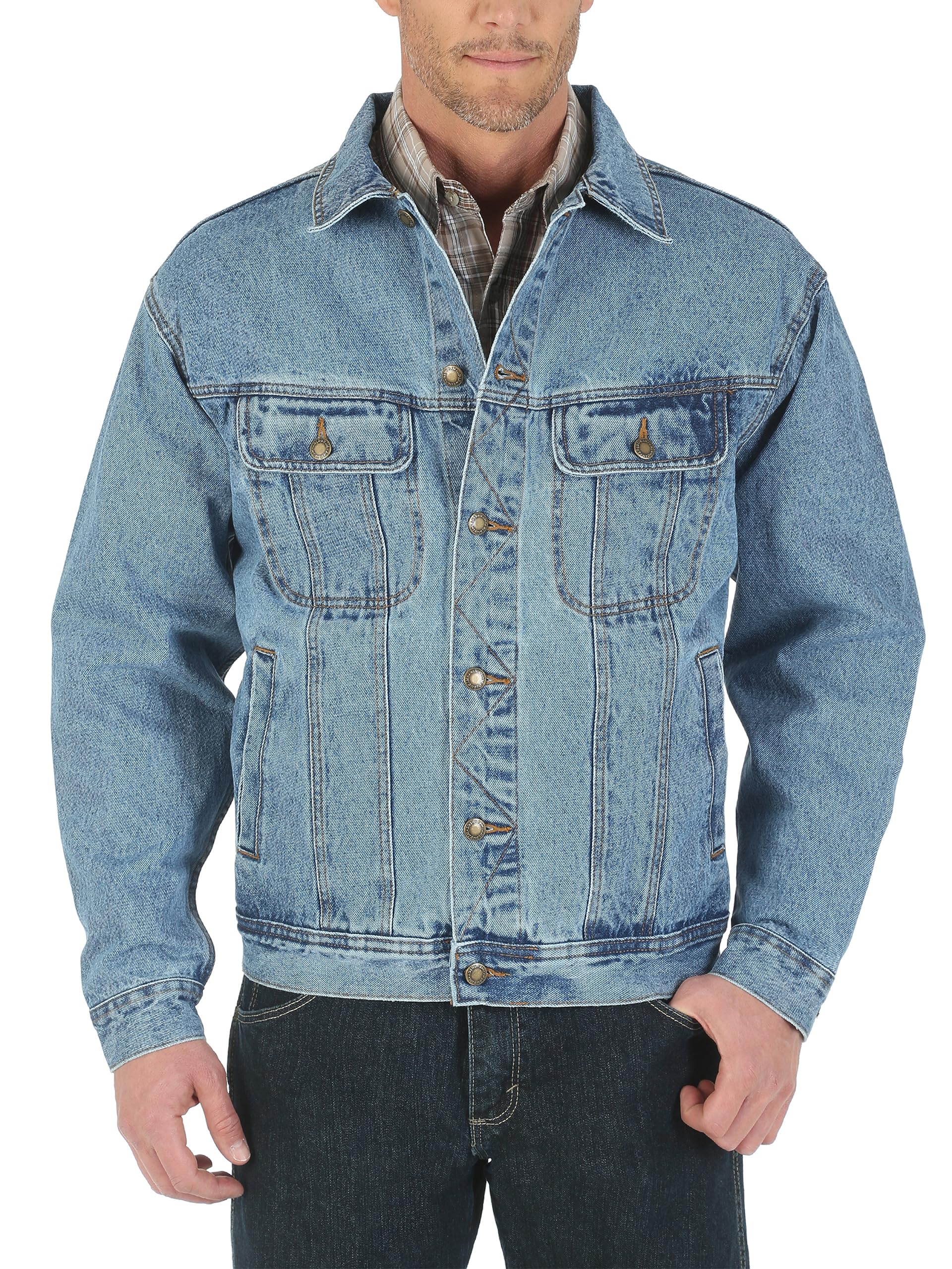 Wrangler mens Rugged Wear Unlined Denim Jacket, Vintage Indigo, 4X-Large US