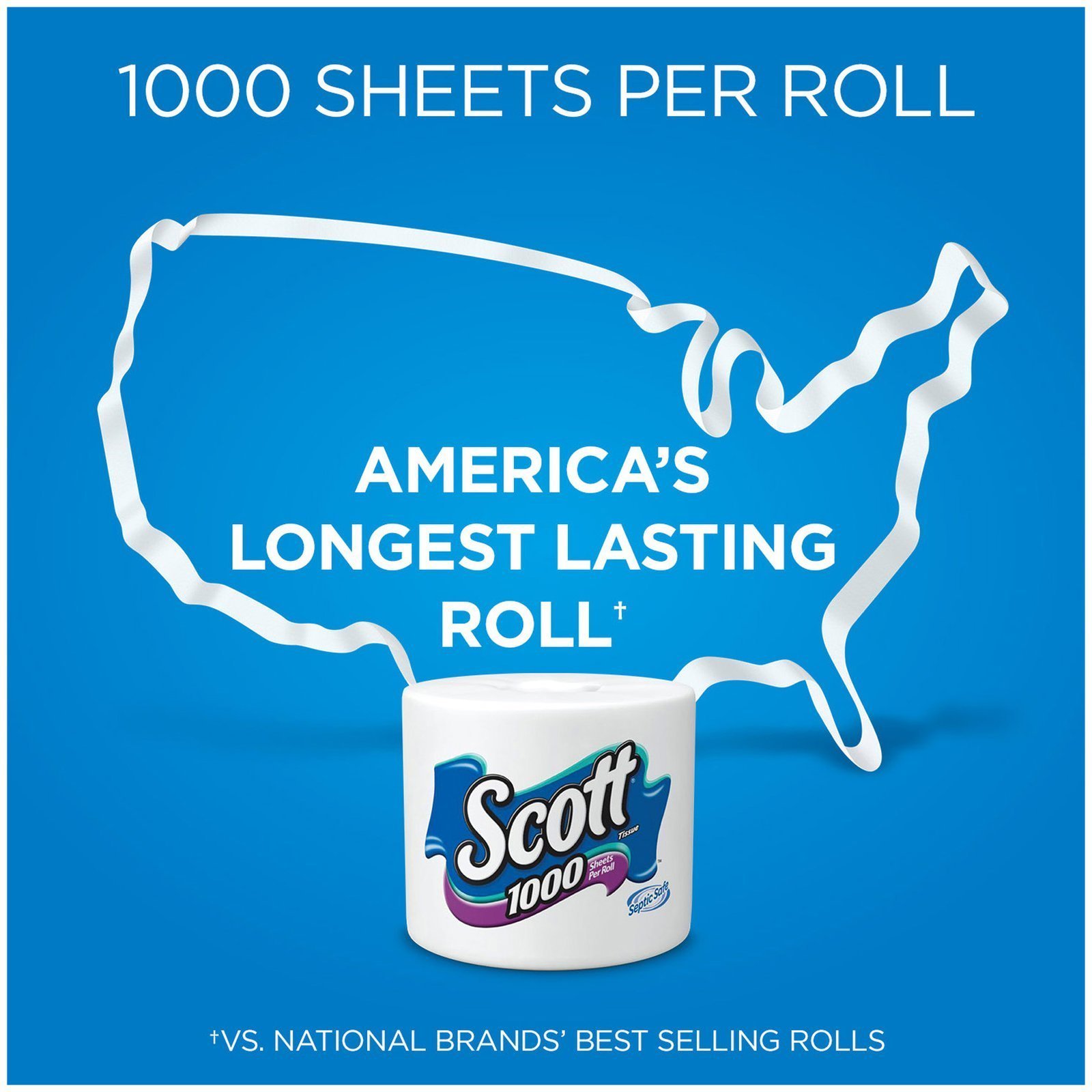 Scott Regular Roll Toilet Tissue, 1 Ply, White, 8 Rolls