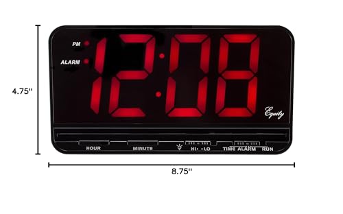 Equity 30401 3" Red LED Electric Alarm Clock, X-Large