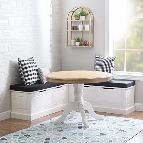 Linon Natural and White 2 Tone Pedestal Dining Harris Table
