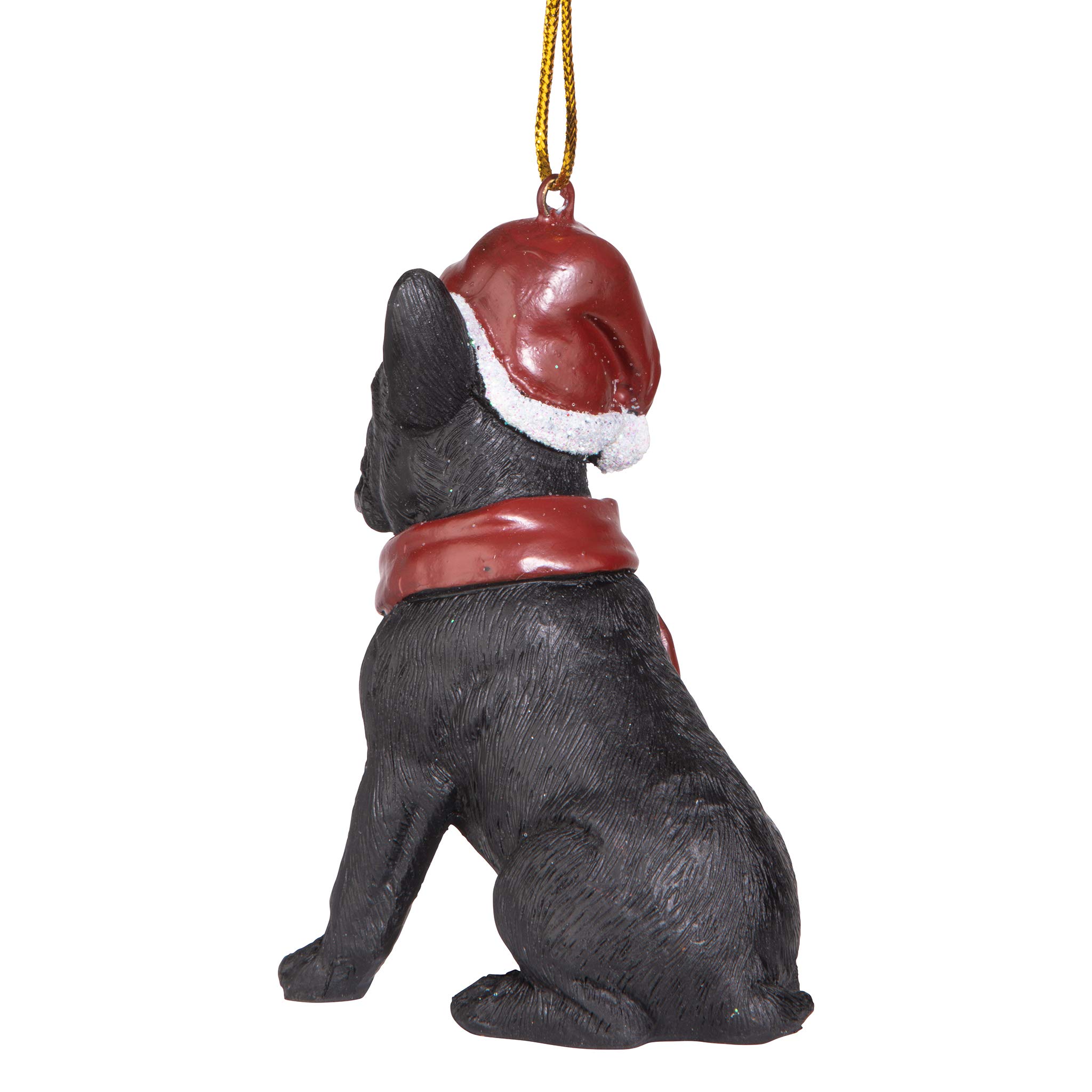 Design Toscano Christmas Xmas French Bulldog Holiday Dog Ornaments, Full Color