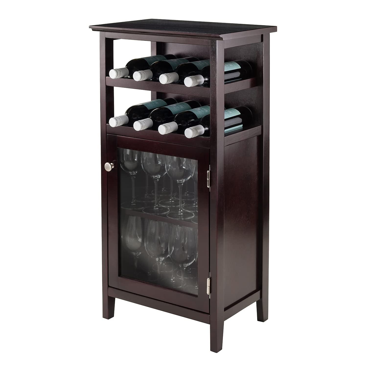 Winsome Alta Wine Cabinet, Dark Wood (92119)