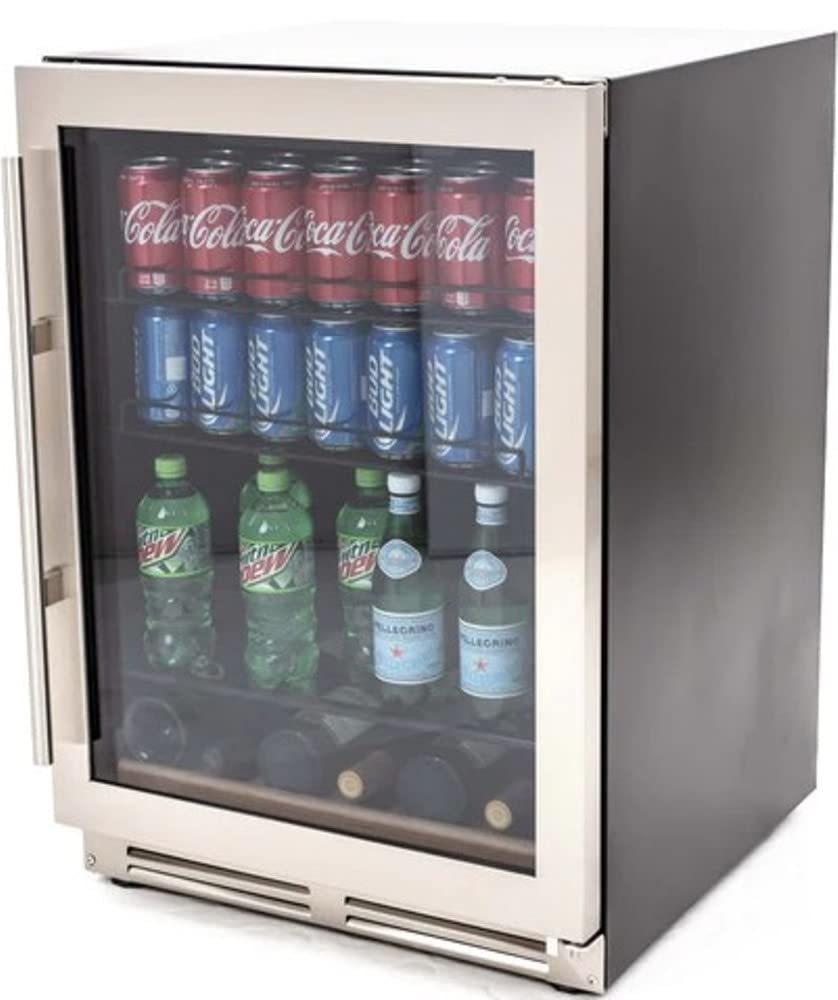 Avanti BCF54S3S Beverage Cooler with Glass Door 126 Can Mini Refrigerator with Lock for Beer Soda Water Wine with Digital Temperature Control, 5.8 cu. ft, Black