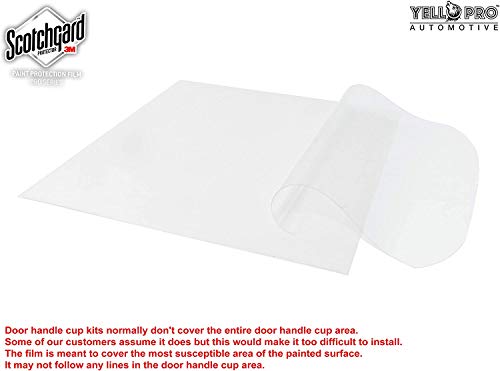 YelloPro Custom Fit Door Handle Cup 3M Anti Scratch Clear Bra Paint Protector Film for 2017 2018 2019 2020 2021 Jeep Grand Cherokee Laredo E Limited Trailhawk Overland Altitude 75th Anniv SUV