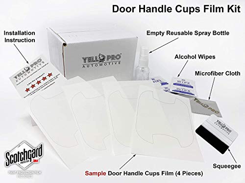YelloPro Custom Fit Door Handle Cup 3M Anti Scratch Clear Bra Paint Protector Film for 2017 2018 2019 2020 2021 Jeep Grand Cherokee Laredo E Limited Trailhawk Overland Altitude 75th Anniv SUV