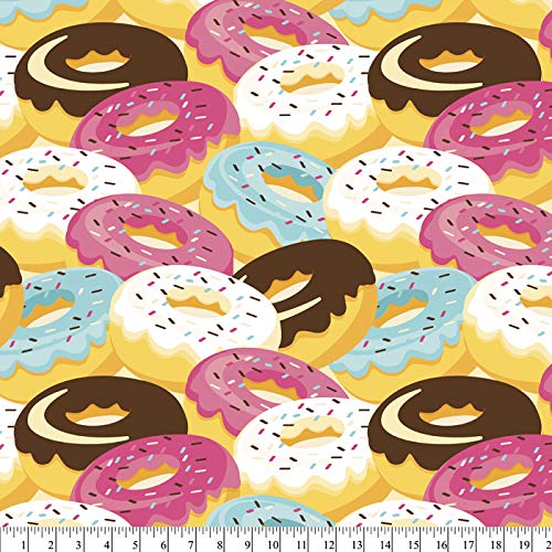 Donuts on Donuts Anti-Pill Premium No-Sew Throw Fleece Fabric Kit (50x60)