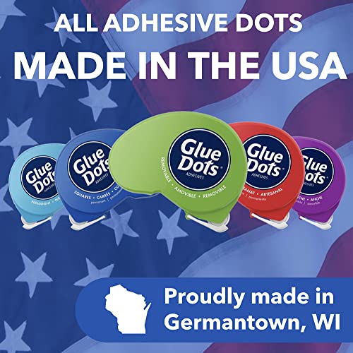 Glue Dots, Glue Squares Dot N' Go Dispenser, Double-Sided, 3/16", 450 Dots, Permanent, DIY Craft Glue Tape, Sticky Adhesive Glue Points, Liquid Hot Glue Alternative, Clear