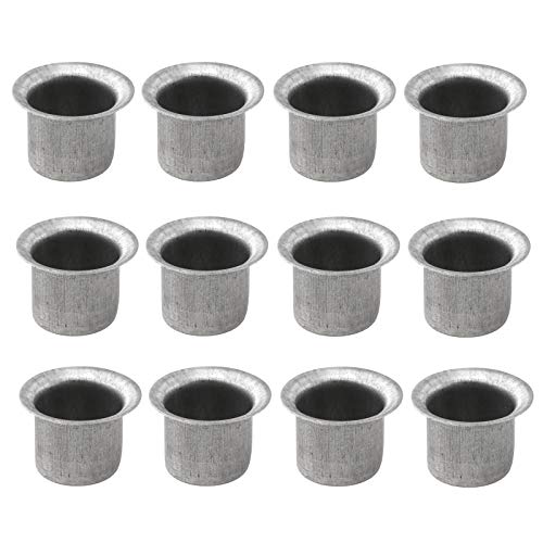 winying 12Pcs Metal Candle Cups Wax Containers Candle Tin Cups Hardware Accessories for Party Wedding Indoor Decoration Dark Gray #2.25x2.2cm