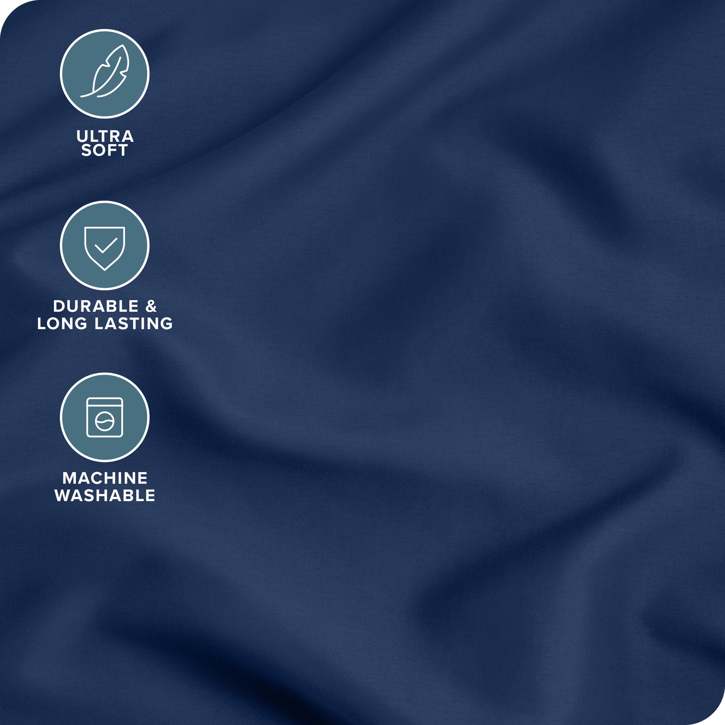 Bare Home Microfiber Pillow Cases - Standard/Queen Size Set of 2 - Cooling Pillowcases - Double Brushed - Dark Blue Pillowcases 2 Pack - Easy Care (Standard Pillowcase Set of 2, Dark Blue)