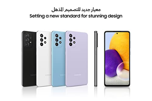 Samsung Galaxy A72 A725F-DS 4G Dual 256GB 8GB RAM Factory Unlocked (GSM Only | No CDMA - not Compatible with Verizon/Sprint) International Version - Awesome Violet