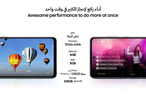 Samsung Galaxy A72 A725F-DS 4G Dual 256GB 8GB RAM Factory Unlocked (GSM Only | No CDMA - not Compatible with Verizon/Sprint) International Version - Awesome Violet