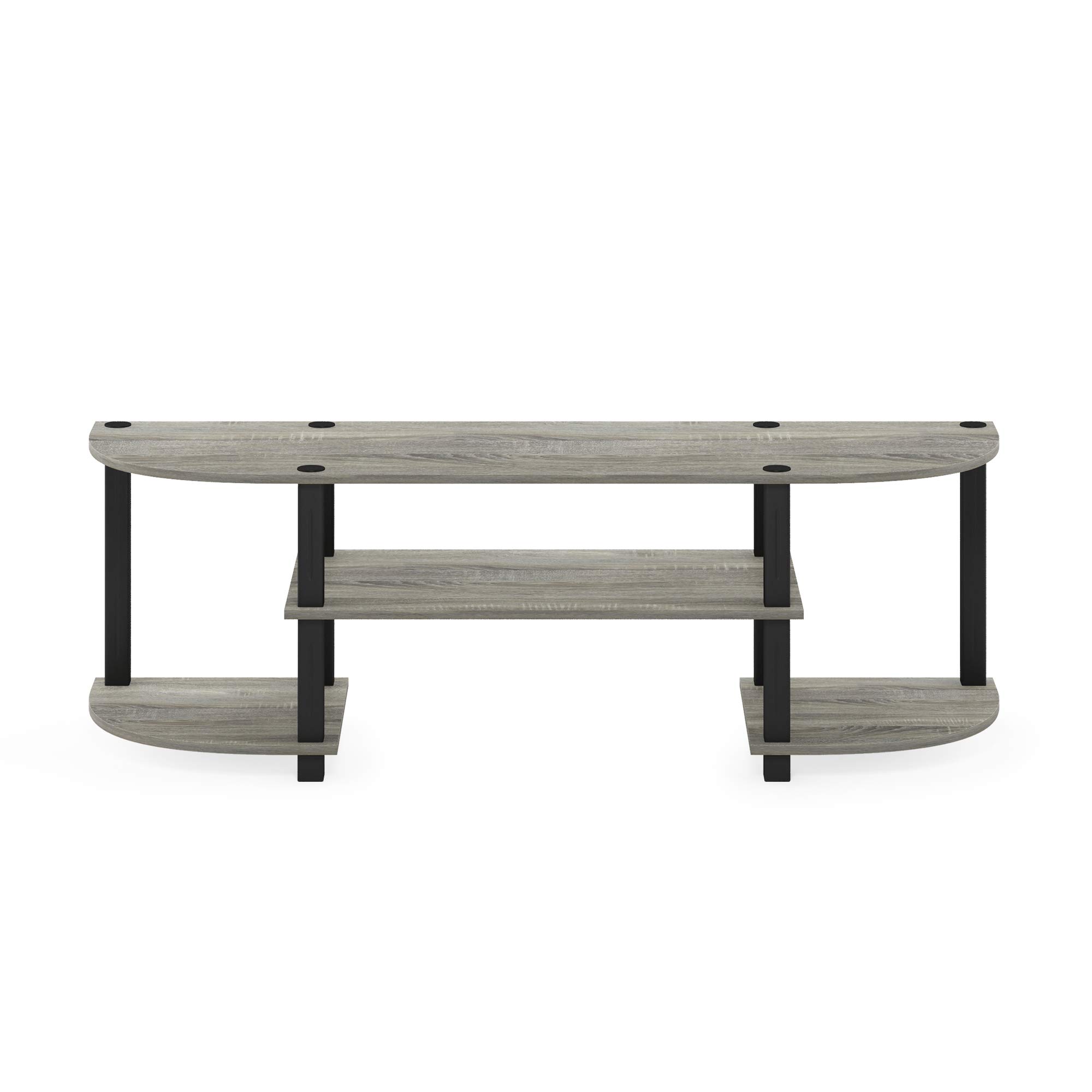 Furinno Turn-S-Tube Wide TV Entertainment Center, Oak Grey/Black