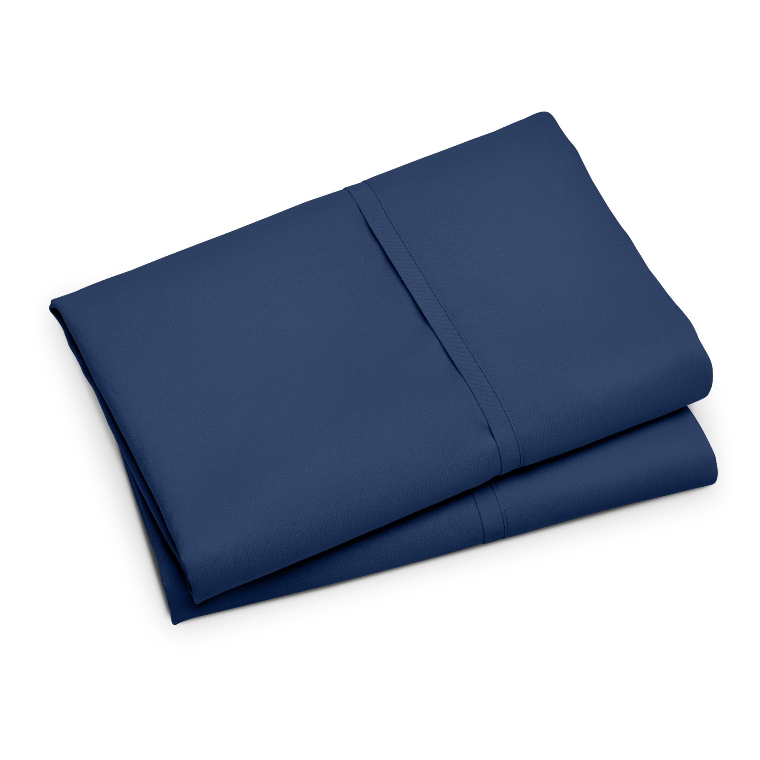 Bare Home Microfiber Pillow Cases - Standard/Queen Size Set of 2 - Cooling Pillowcases - Double Brushed - Dark Blue Pillowcases 2 Pack - Easy Care (Standard Pillowcase Set of 2, Dark Blue)