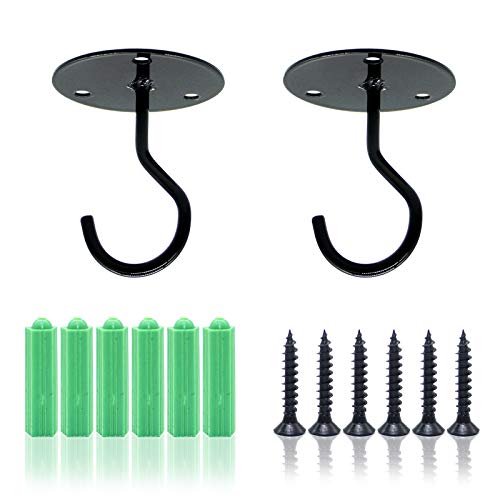 Ceiling Hooks for Hanging Plants, Mug Cup Hooks Screw in White Vinyl Coated Heavy Duty Wall Hooks for Hanging