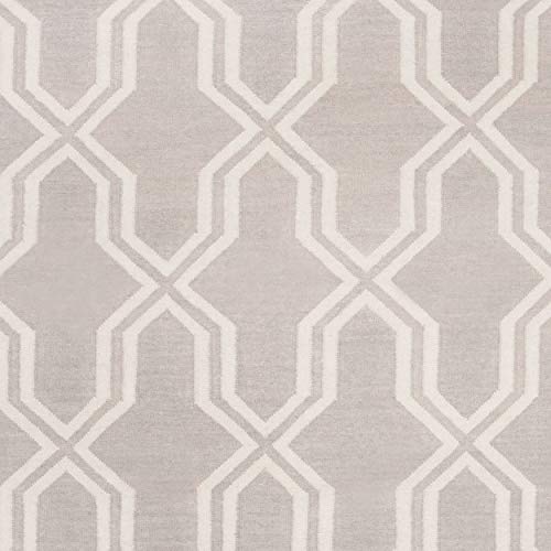 SAFAVIEH Dhurries Collection 8' x 10' Grey/Ivory DHU559G Handmade Flatweave Premium Wool Area Rug