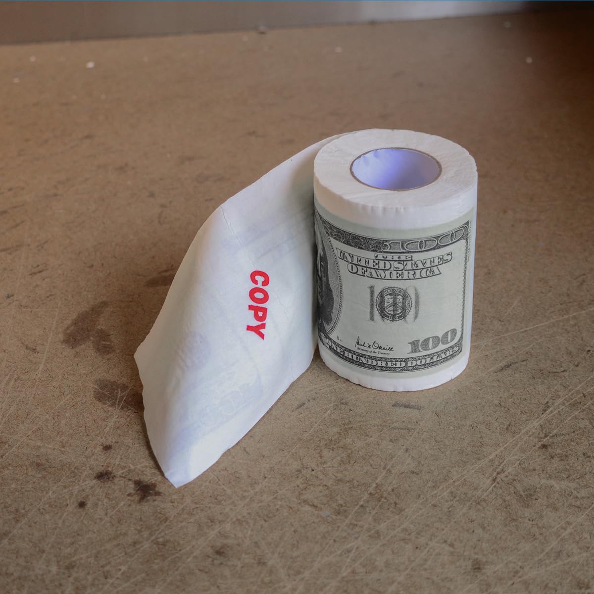Treasure Gurus 100 One Hundred Dollar Bill Roll of Toilet Paper