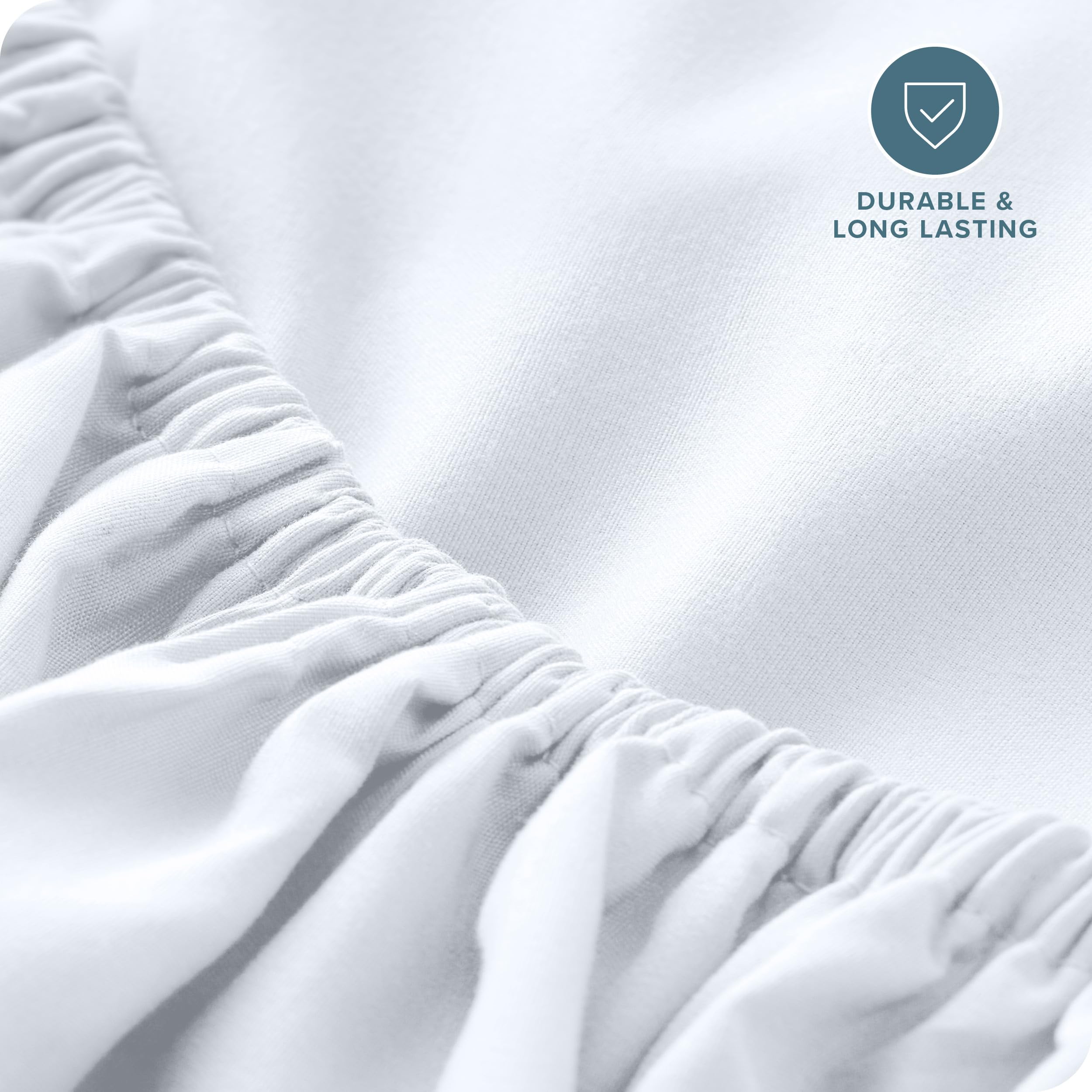 Bare Home Fitted Bottom Sheet Full Size - Premium 1800 Microfiber - Ultra-Soft Hotel Luxury - Deep Pocket - Durable and Long Lasting (Full, White)