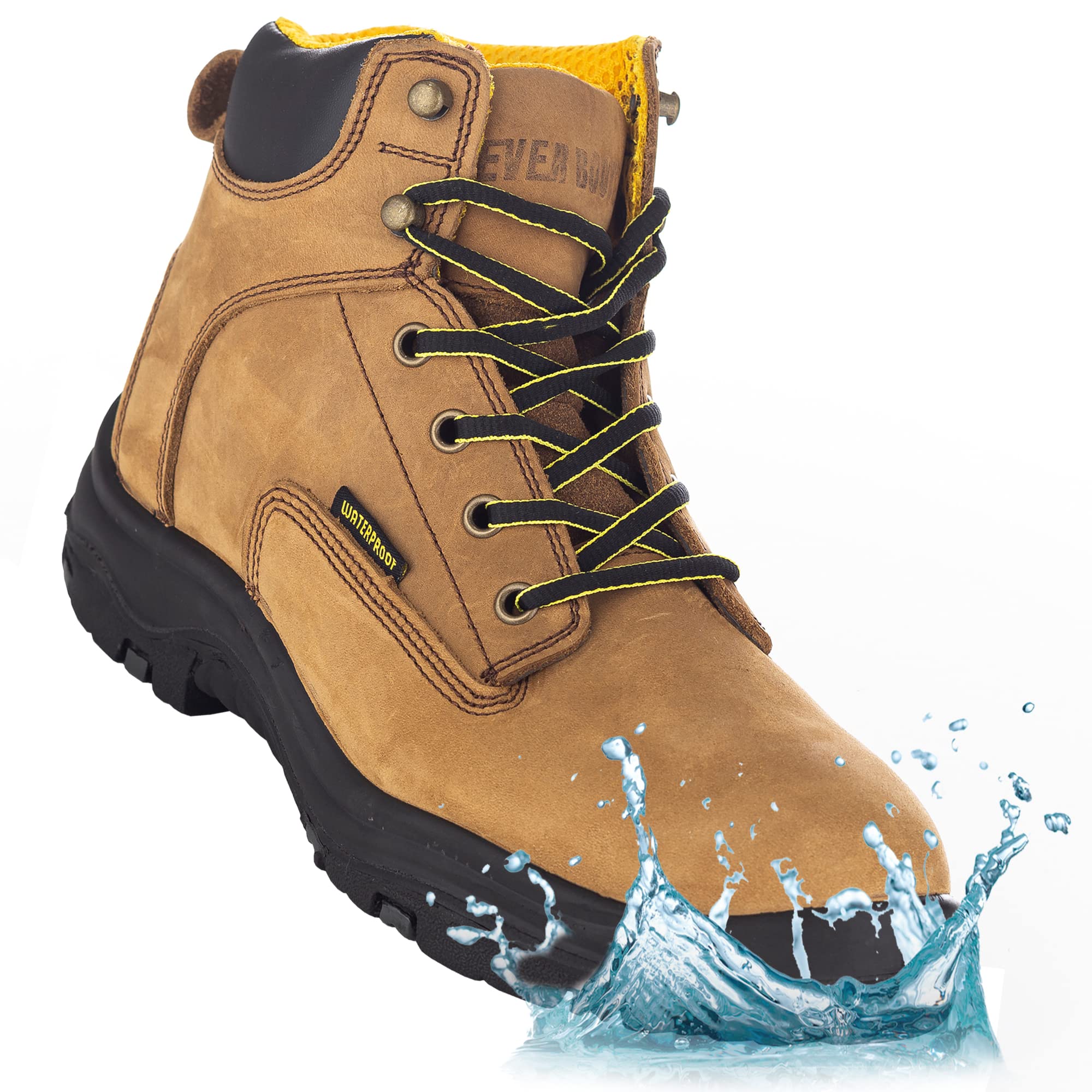 EVER BOOTS Waterproof Work Boots for Men, Hiking, Zapatos de Trabajo (13, COPPER)