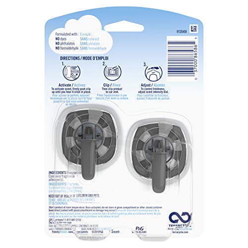 Febreze Car Air Fresheners, Gain Original Scent, Odor Fighter for Strong Odors Car Vent Clips (2 Count)