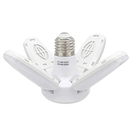 GoolRC 4-Pack Garage Lights Dimmable LED Garage Lights Ceiling, 38W 6000LM 6500K LED Garage Ceiling Lights with 4 Adjustable Panels for Garages, Workshop,Indoor, Outdoor, and Warehouse(E27/B22 LED)