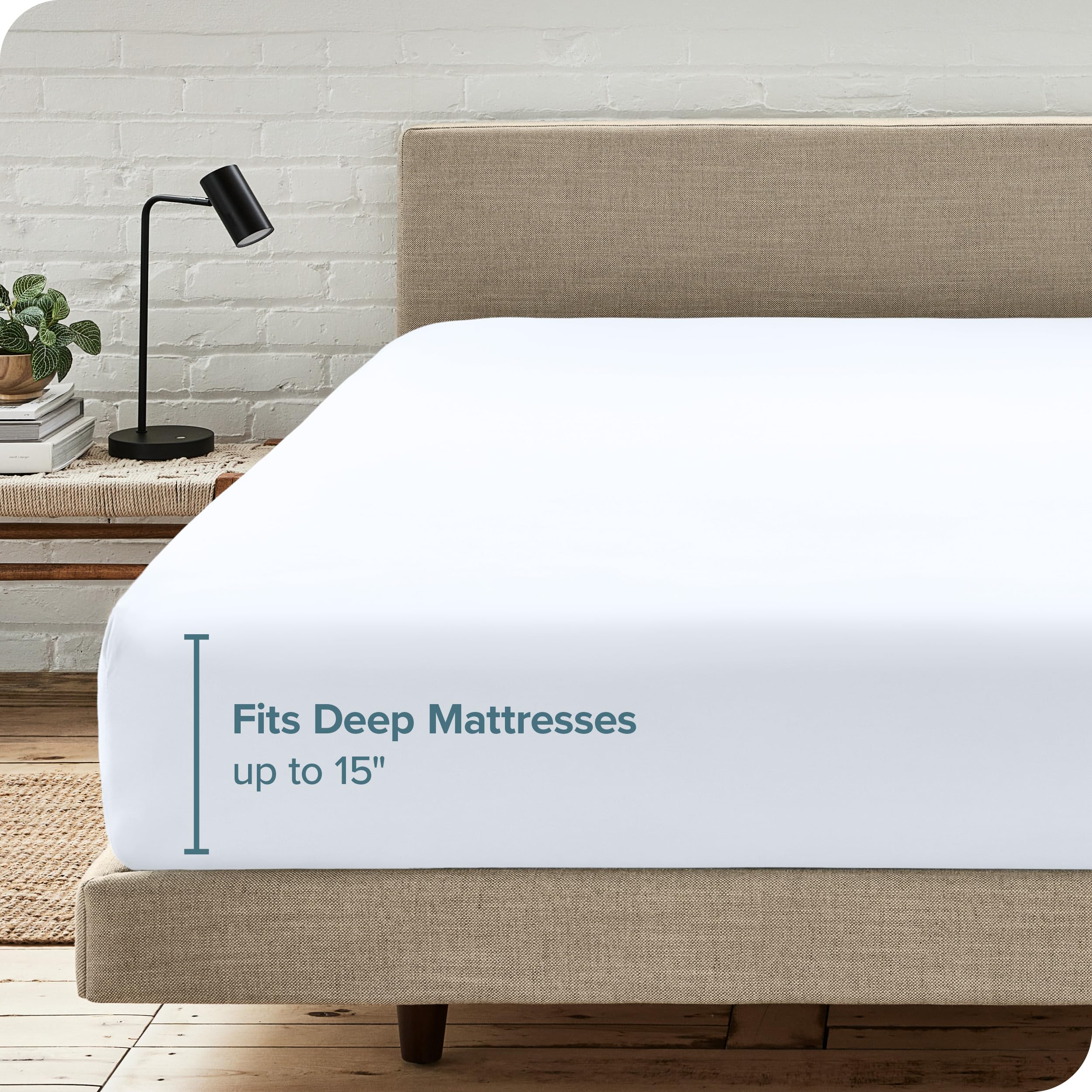 Bare Home Fitted Bottom Sheet Full Size - Premium 1800 Microfiber - Ultra-Soft Hotel Luxury - Deep Pocket - Durable and Long Lasting (Full, White)