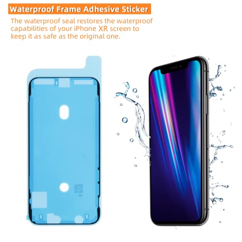 for iPhone XR Screen Replacement 6.1", Bsz4uov 3D Touch LCD Display Digitizer Assembly for A1984, A2105, A2106, A2108, with Magnetic Screws Map Waterproof Frame Adhesive Sticker and Full Repair Tools