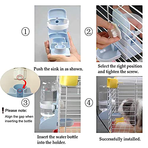 Mcgogo Rabbit Water Bottle, Guinea Pig Water Bottle,17oz Hanging Fountain Automatic Dispenser No Drip Water Bowl for cage (Pink)