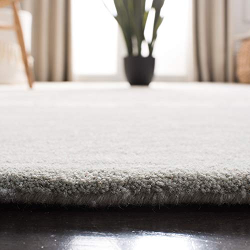 SAFAVIEH Bella Collection 8' x 10' Grey/Ivory BEL122A Handmade Premium Wool Area Rug