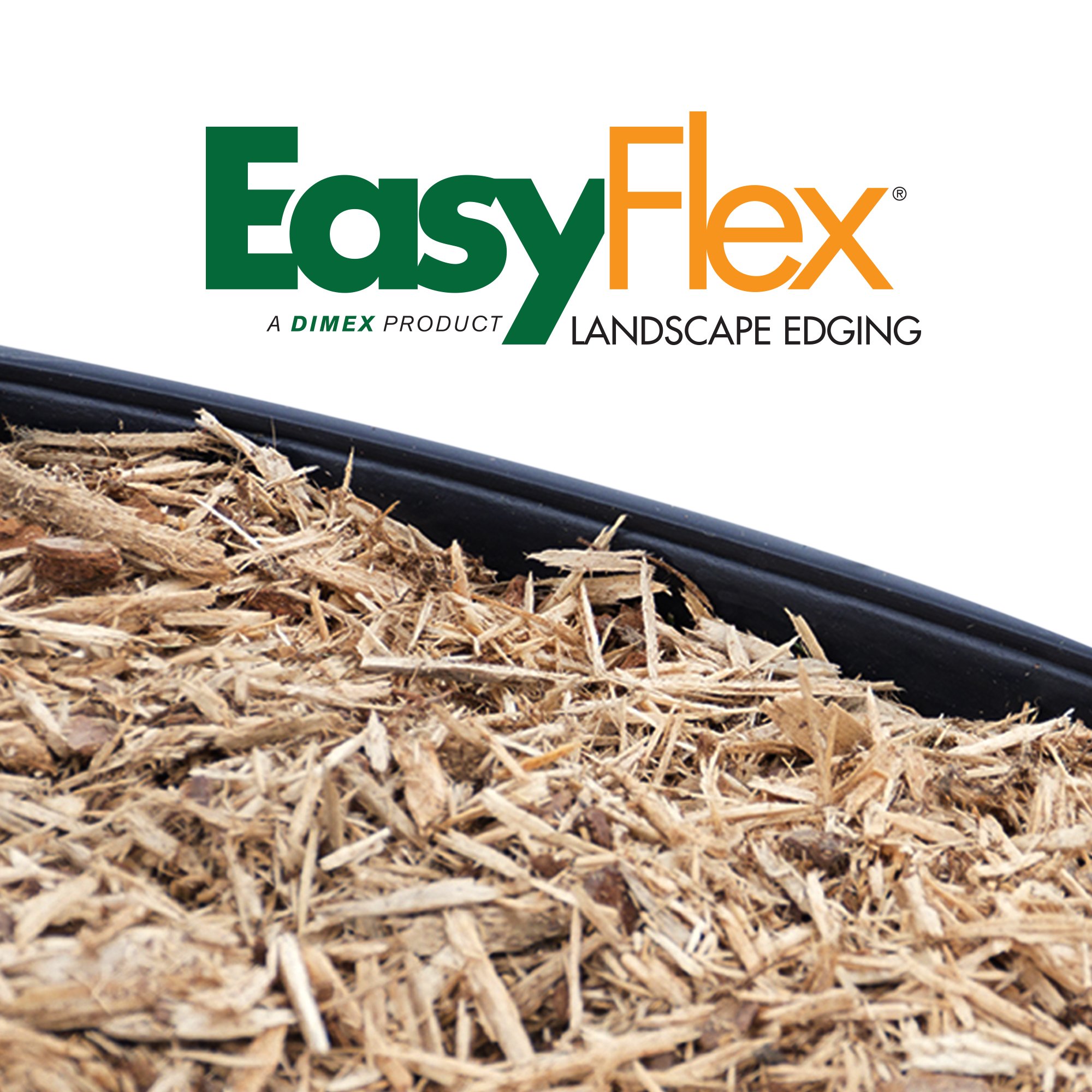 EasyFlex Heavy-Duty No-Dig Landscape Edging with Anchoring Spikes, 1.7 in. Tall Straight Top Commercial Grade Plastic Garden Border, 20 Foot Kit, Black