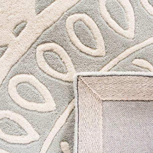 SAFAVIEH Bella Collection 8' x 10' Grey/Ivory BEL122A Handmade Premium Wool Area Rug