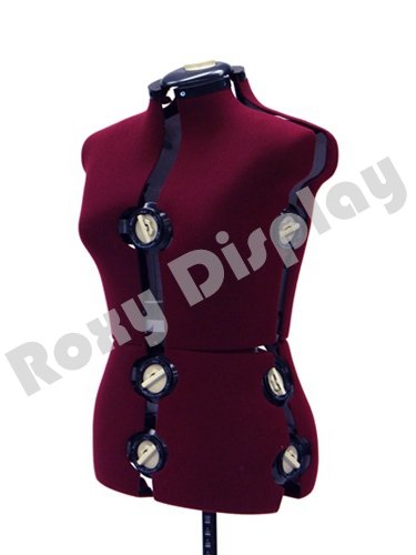 (JF-FH-8) ROXYDISPLAY 12-Dial Fabric-Backed Large Adjustable Dress Form with Base,