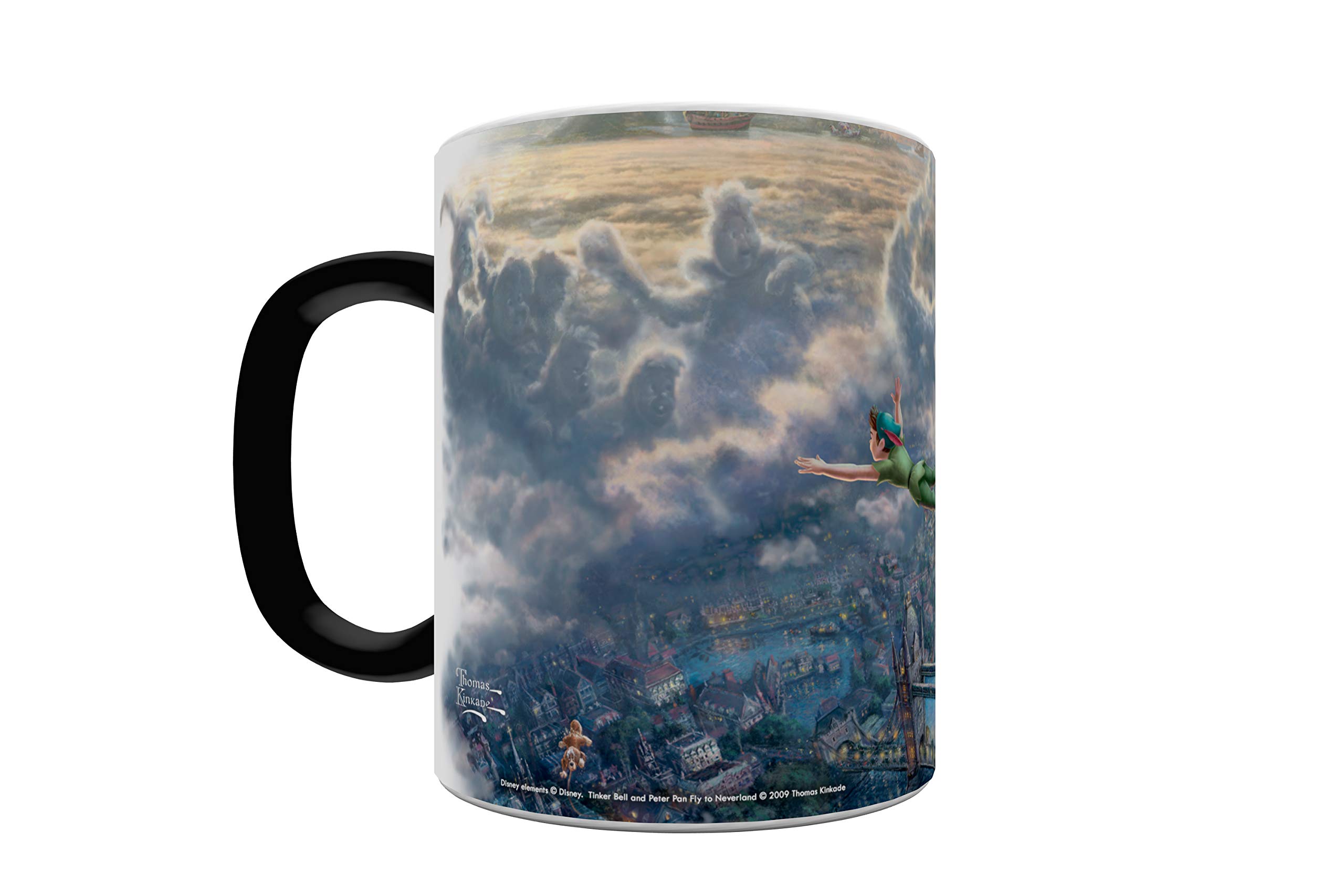 Morphing Mugs Disney - Peter Pan - Tinker Bell - Fly to Neverland - One 11 oz Color Changing Heat Sensitive Ceramic Mug – Image Revealed When HOT Liquid Is Added!