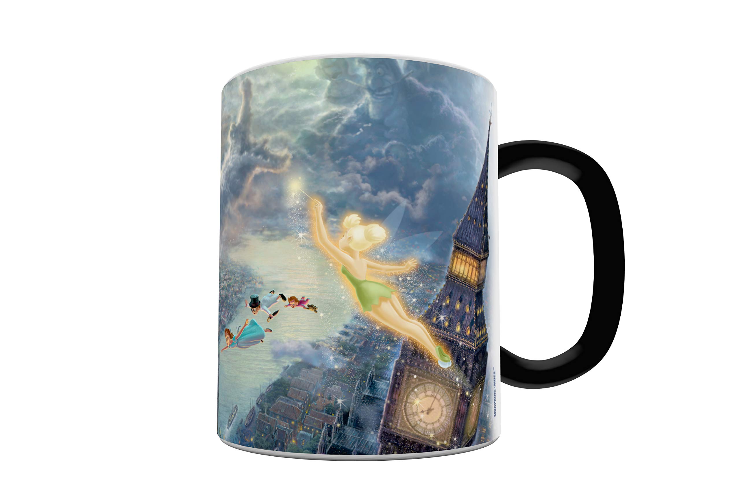 Morphing Mugs Disney - Peter Pan - Tinker Bell - Fly to Neverland - One 11 oz Color Changing Heat Sensitive Ceramic Mug – Image Revealed When HOT Liquid Is Added!