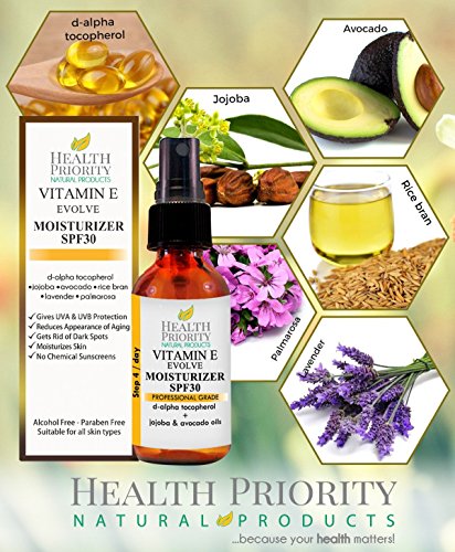 Organic Daily Moisturizer with SPF Infused with Vitamin E Oil | Sunscreen for Face | Anti-Aging Hydrating Lotion for Skin | Facial Moisturizer with SPF to Protect against UV Rays | 1 Fl Oz