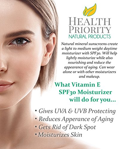 Organic Daily Moisturizer with SPF Infused with Vitamin E Oil | Sunscreen for Face | Anti-Aging Hydrating Lotion for Skin | Facial Moisturizer with SPF to Protect against UV Rays | 1 Fl Oz